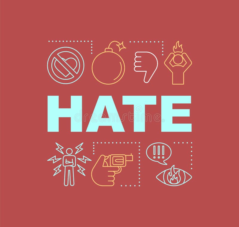 Hate Word Cloud Concept stock illustration. Illustration of dislike ...