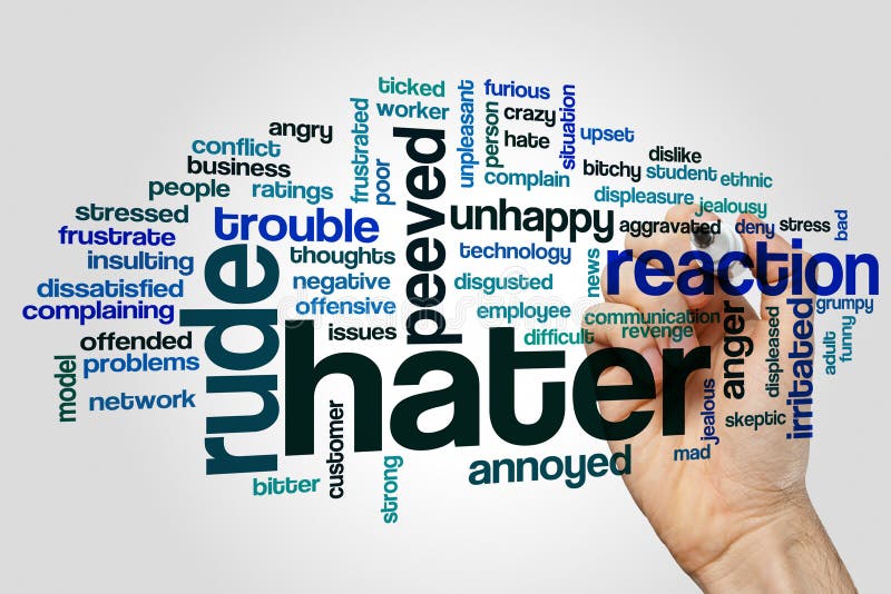 Hater word cloud stock image. Image of issues, person - 90690639