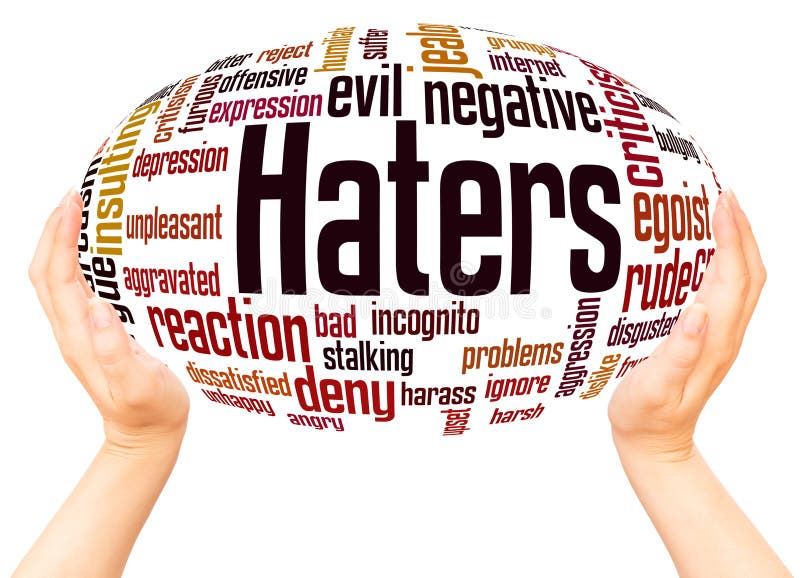 Haters Word Cloud Hand Sphere Concept Stock Illustration - Illustration ...