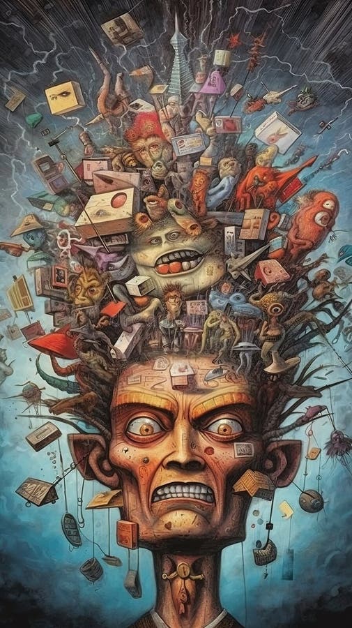 Hatred. the Man Shows Hatred for the Whole World Stock Illustration ...