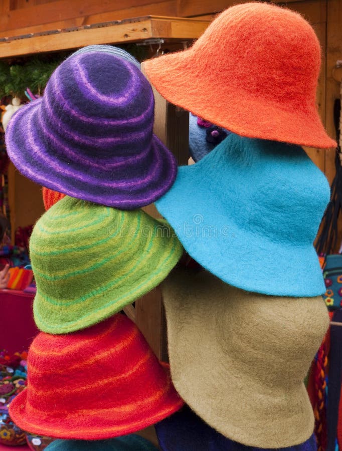 Hats in bright colors stock image. Image of orange, color - 12321305