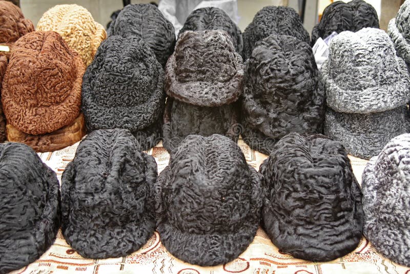 Exhibition of Astrakhan Hats for Men Stock Image - Image of ...