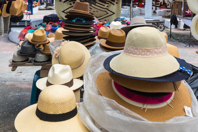 Hats at the Market of Otavalo Stock Image - Image of ecuadorian ...