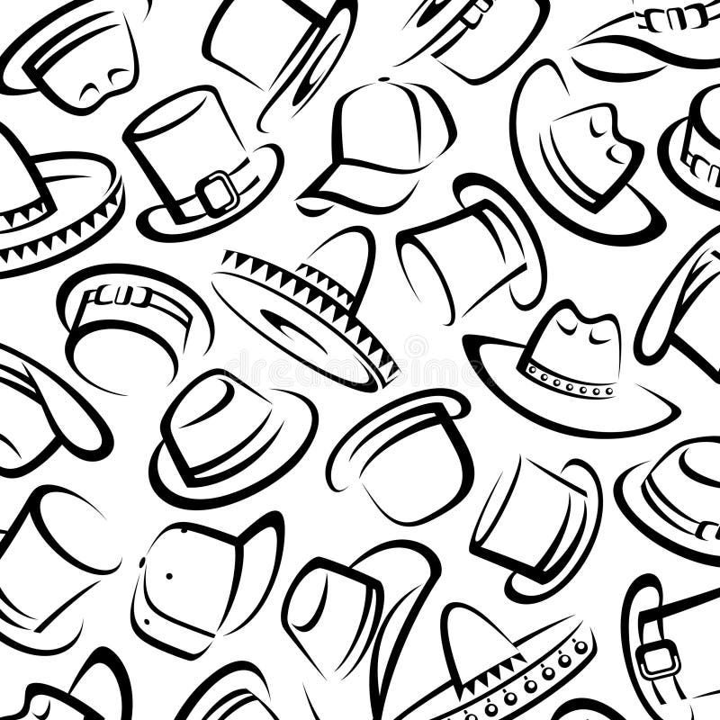 Hats Collection Set. Vector Stock Vector - Illustration of hats, caps ...