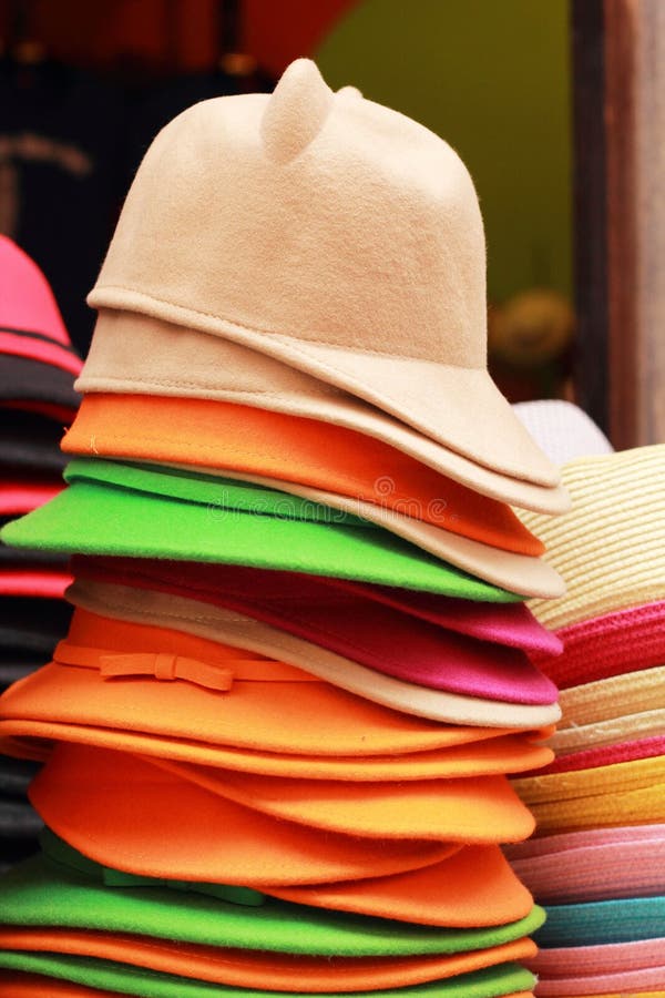 Hats for Sale at the Market Stock Image - Image of concept, path: 37925867