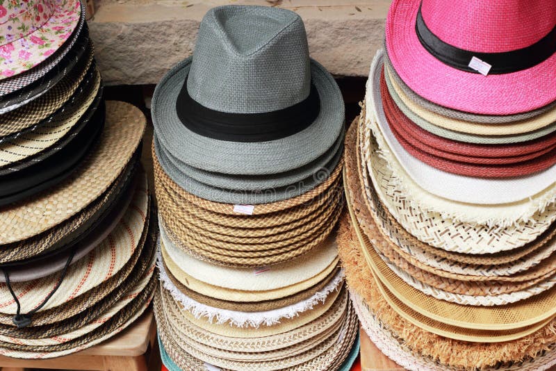 Hats for Sale at the Market Stock Photo - Image of market, head: 37926102