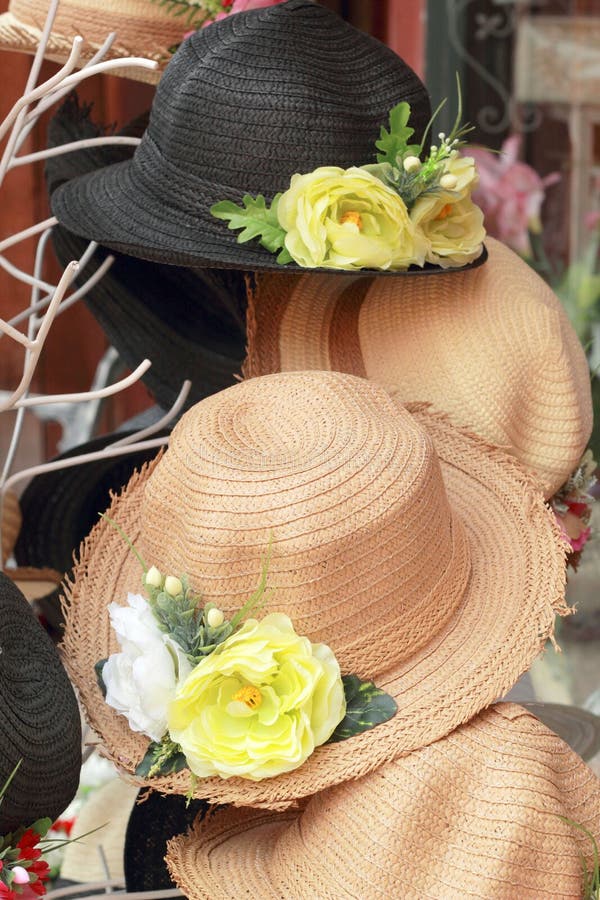 Hats for Sale at the Market Stock Photo - Image of head, black: 39562696