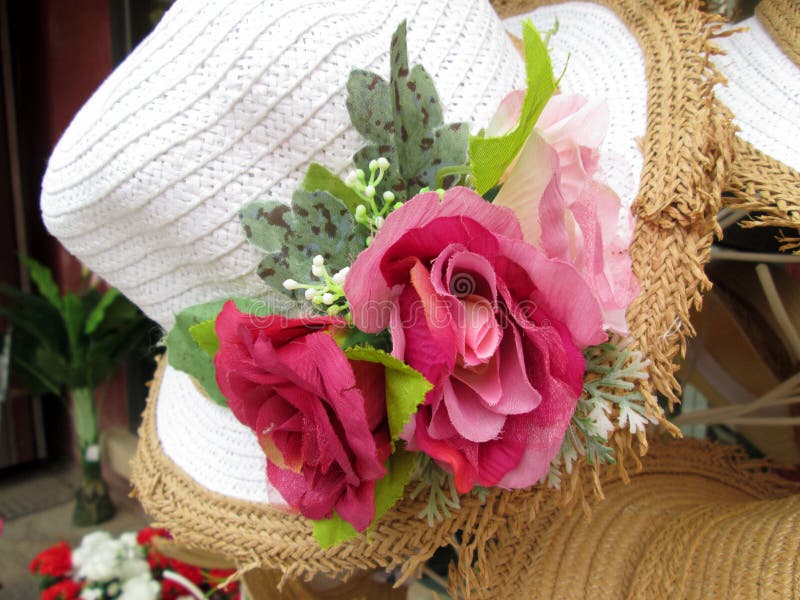 Hats for Sale at the Market Stock Photo - Image of material, elegant ...