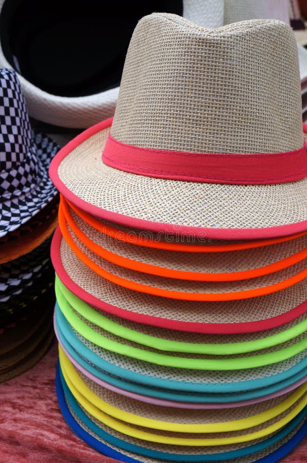 Hats for sale. stock photo. Image of store, casual, green - 64317304
