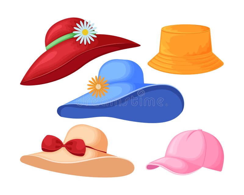 Hats. a Set Featuring Summer Men S and Women S Hats. Summer Beach Hats ...