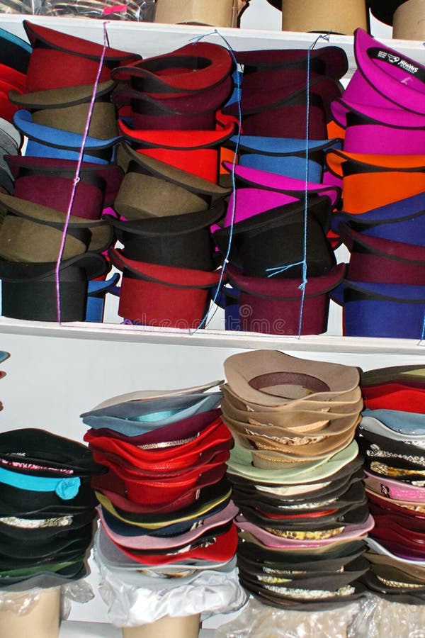 Hats on a shelf editorial stock image. Image of imbabura - 155453314