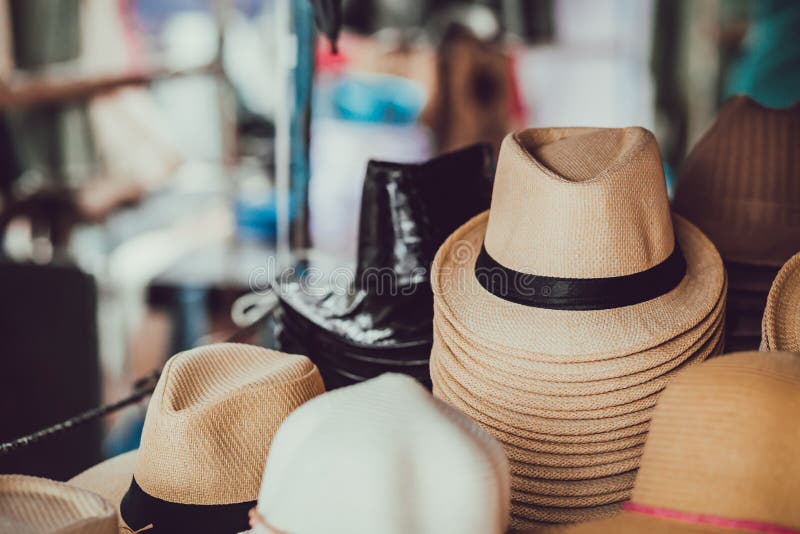 Hats Showcase Perspective Market Shop Stock Image - Image of hats, sale ...