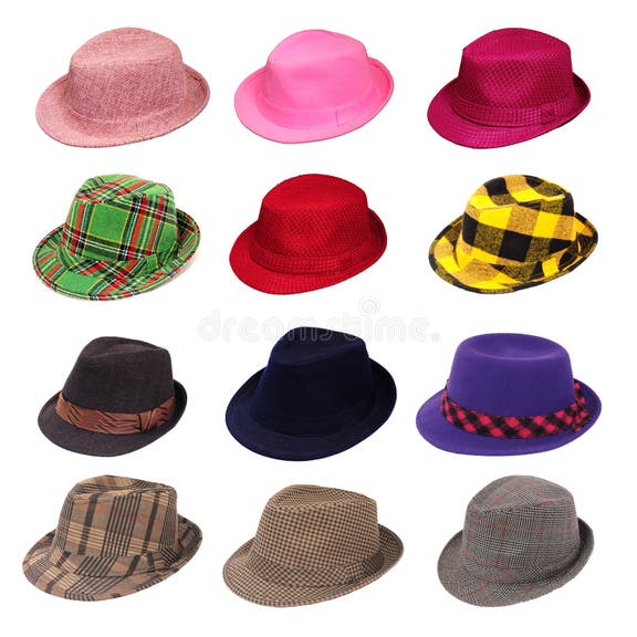Hats of various type stock image. Image of head, blue - 23982595