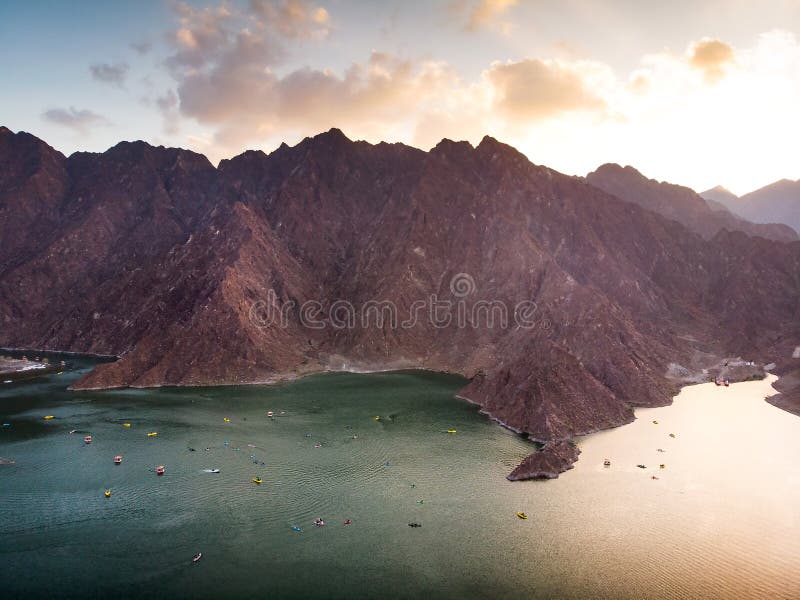 Hatta Dam Lake in Dubai Emirate of UAE Stock Photo - Image of summer ...
