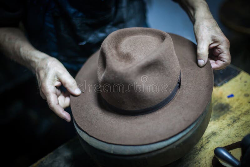 Hatter making a hat stock photo. Image of knitting, traditional - 88558714