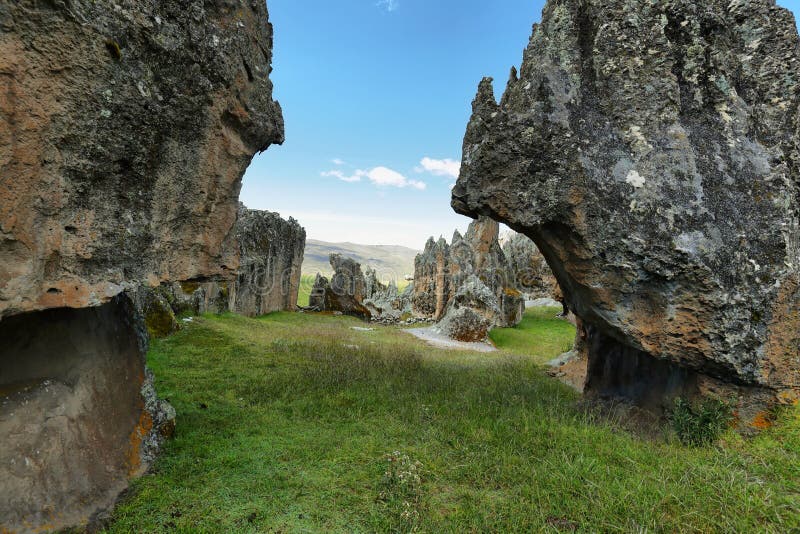 Hatun Machay Stone Forest in Ancash Peru. Stock Image - Image of ancash ...