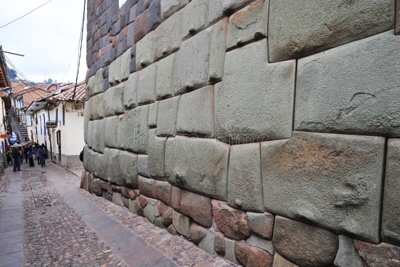 Hatun Rumiyoc Street with Incan Twelve Angle Stone in Cusco, Peru ...