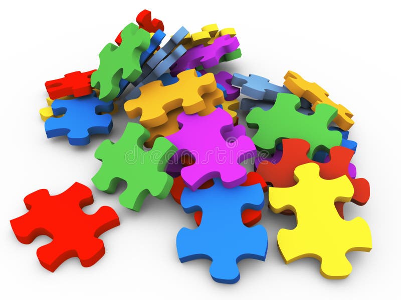 Dreidimensionaler Haufen Puzzleteile Stock Abbildung - Illustration von ...