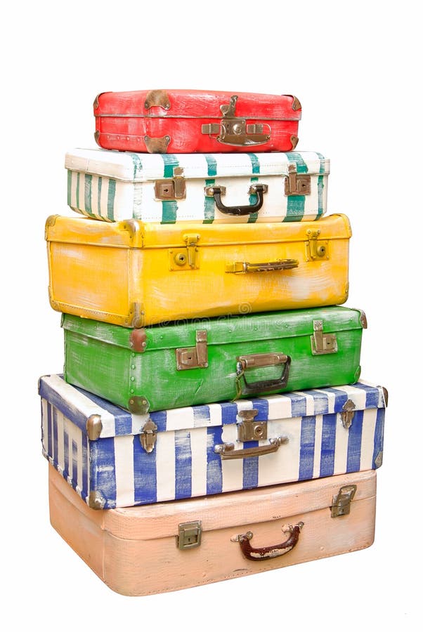 Haufen der Koffer. stockbild. Bild von gepäck, handgemacht - 27967271