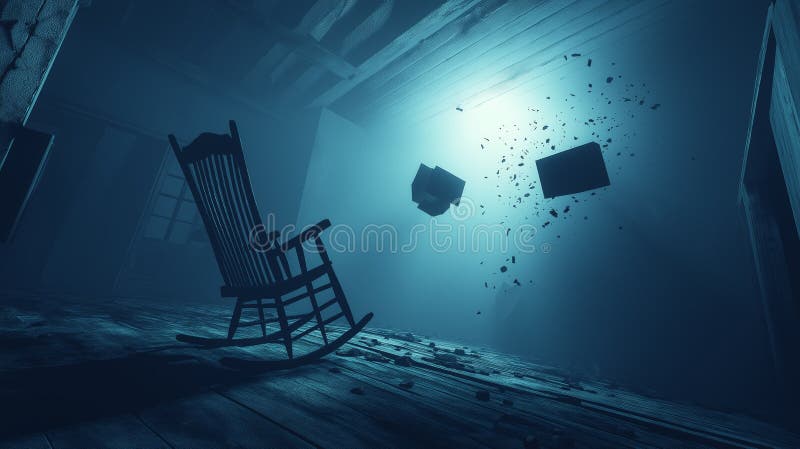 Haunted Attic Filled with Floating Boxes and a Moving Rocking Chair ... Haunted Attic Filled with Floating Boxes and a Moving Rocking Chair ...