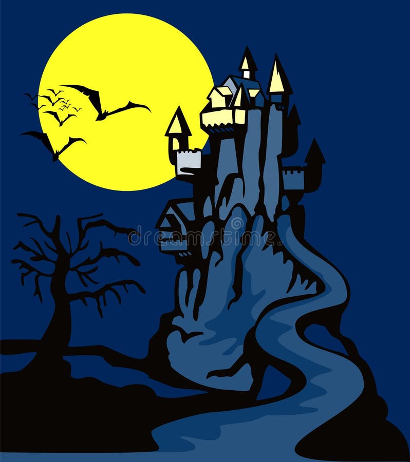 Haunted castle stock illustration. Illustration of haunted - 3214639