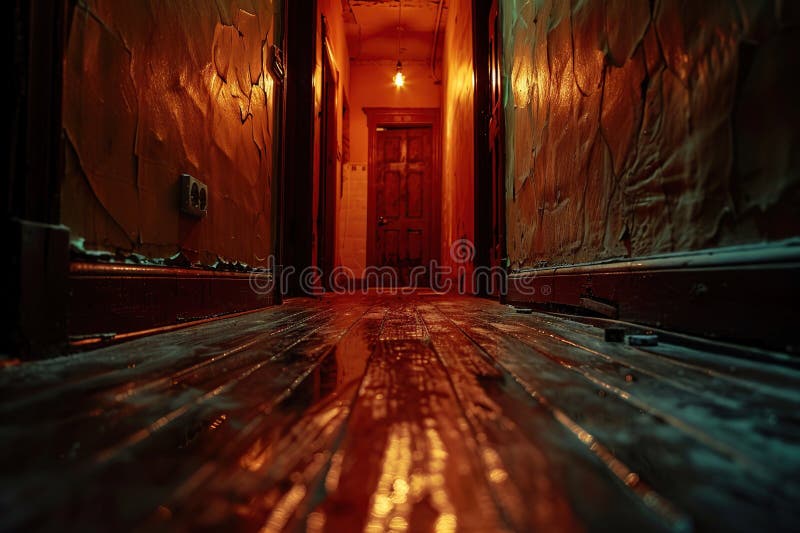 Haunted Corridor a Glimpse into a Forgotten Past Stock Illustration ...