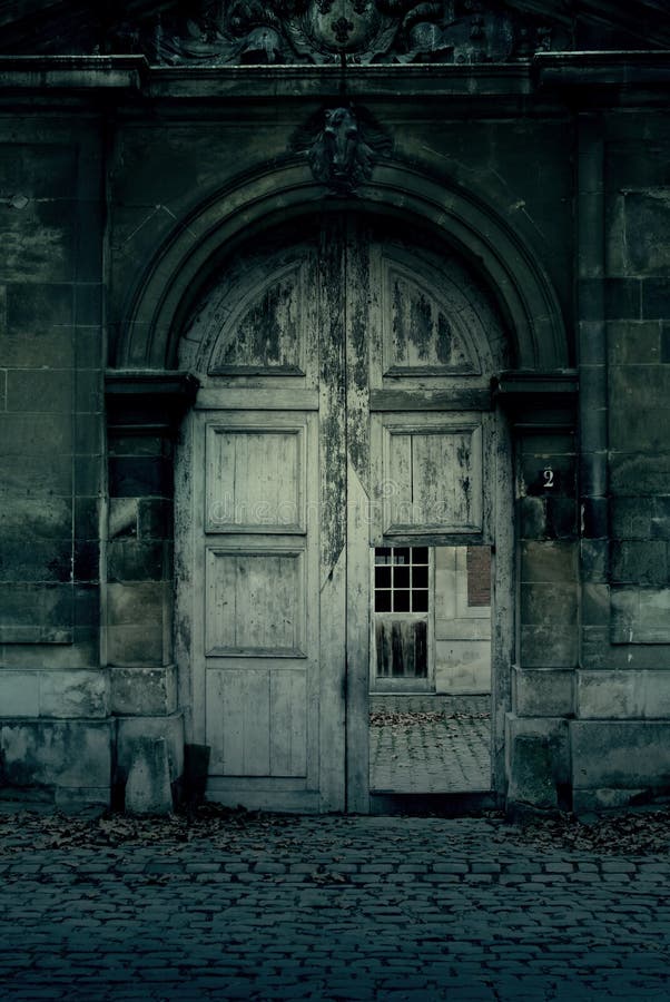 Haunted door stock photo. Image of paranormal, cobblestone - 32273698