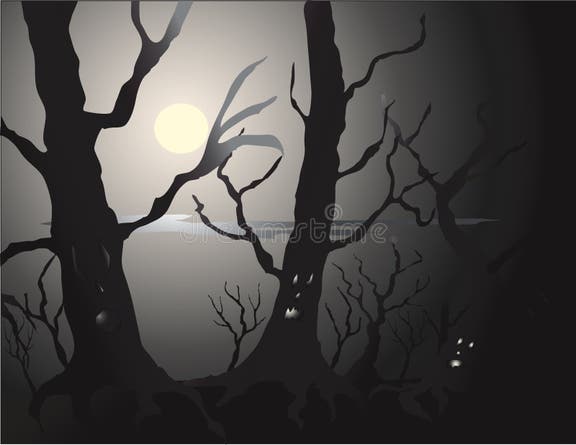 Haunted Forest Silhouette Stock Illustrations – 11,450 Haunted Forest ...