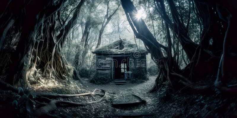 Haunted Forest with a Ghostly Apparition or a Witch& X27;s Hut ...