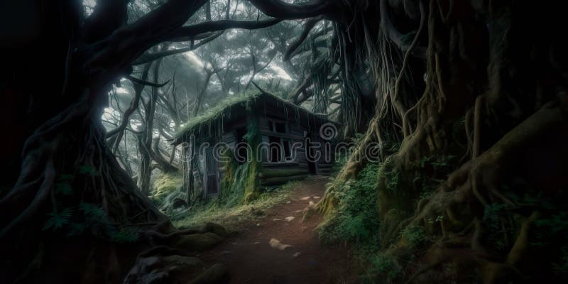 Haunted Forest with a Ghostly Apparition or a Witch& X27;s Hut ...
