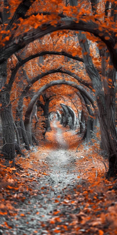 Haunted Forest Path Optical Illusion Halloween Stock Illustration ...