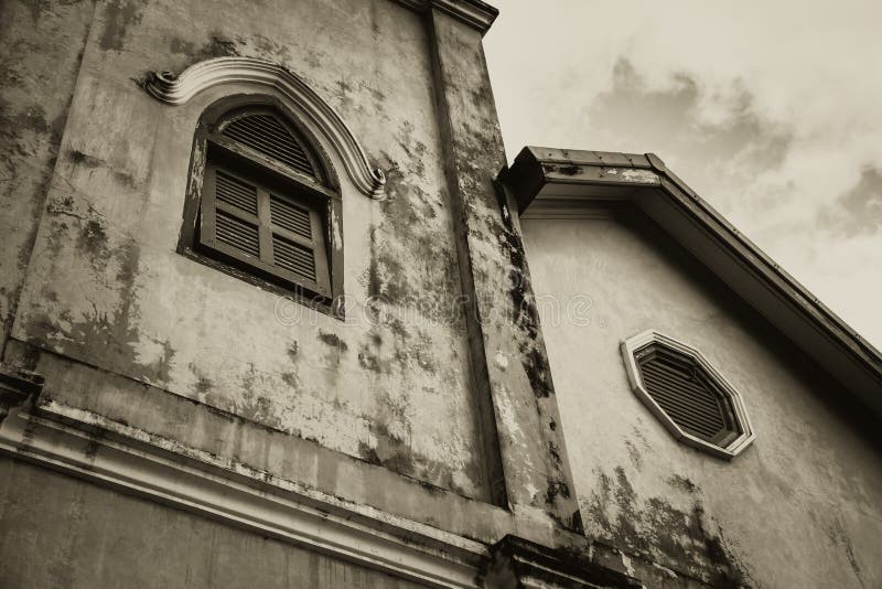 Haunted and Horror Building Windows Retro Aged Gothic Stock Image ...