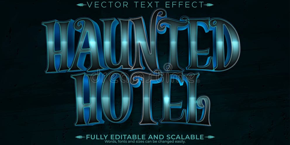 Haunted Hotel Text Effect, Editable Fear and Scary Customizable Font ...