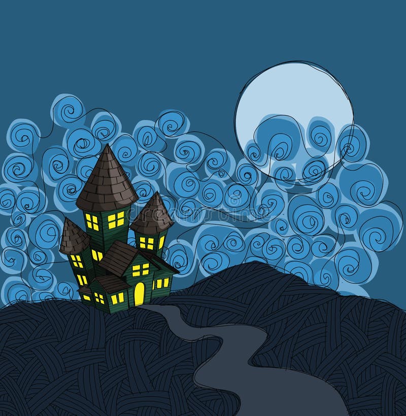 Haunted House Cartoon Drawing