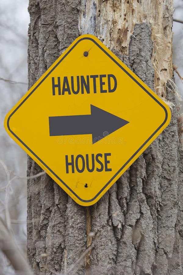 Haunted House Sign stock photo. Image of roadside, advertisement - 6645876