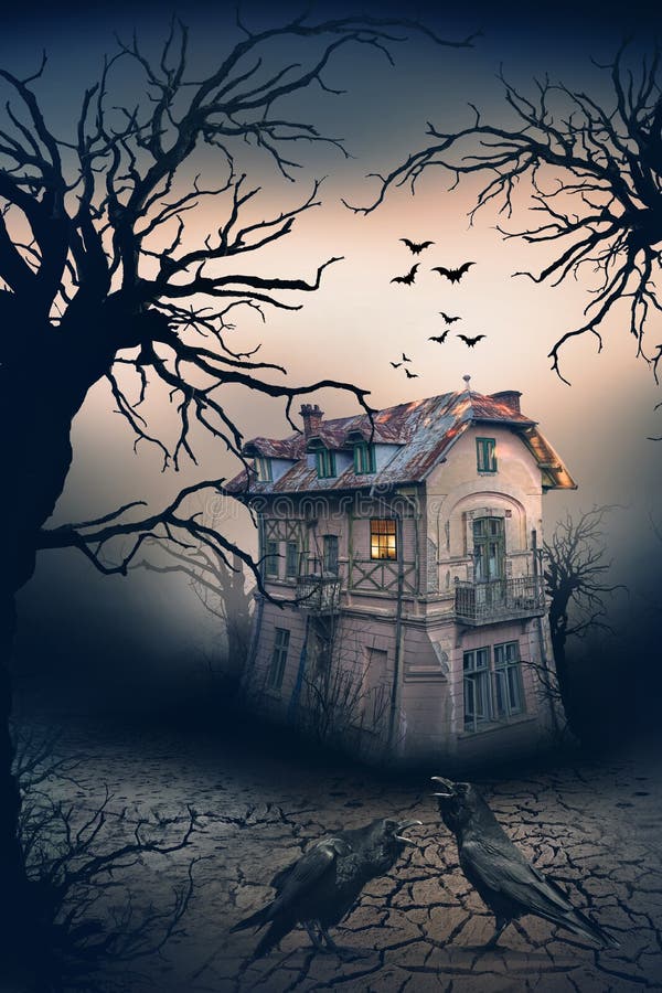 Horror House stock image. Image of skew, scary, night - 44420409