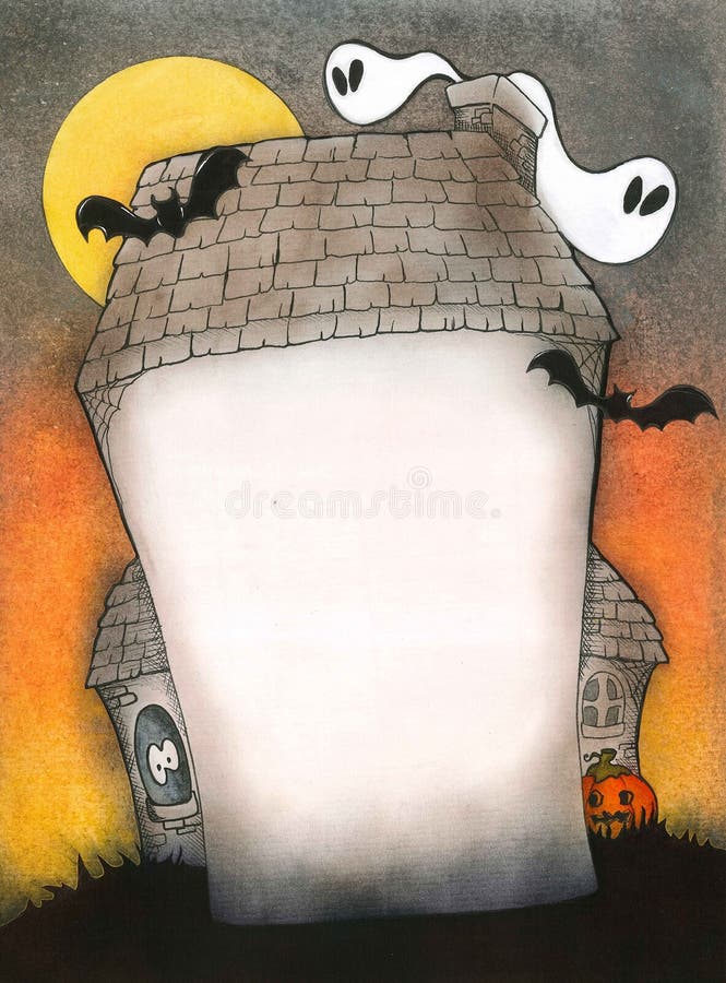 Haunted house frame stock illustration. Illustration of card - 58719028