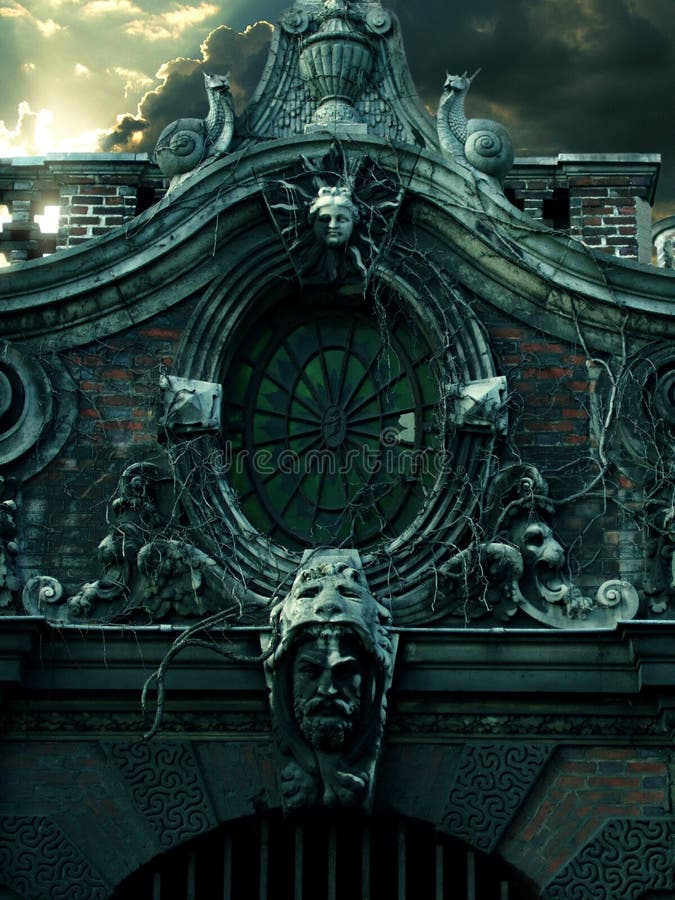 Haunted house in Paris stock image. Image of faces, ruin - 207879