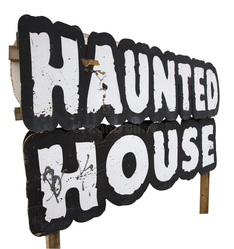 Haunted House Sign stock photo. Image of roadside, advertisement - 6645876