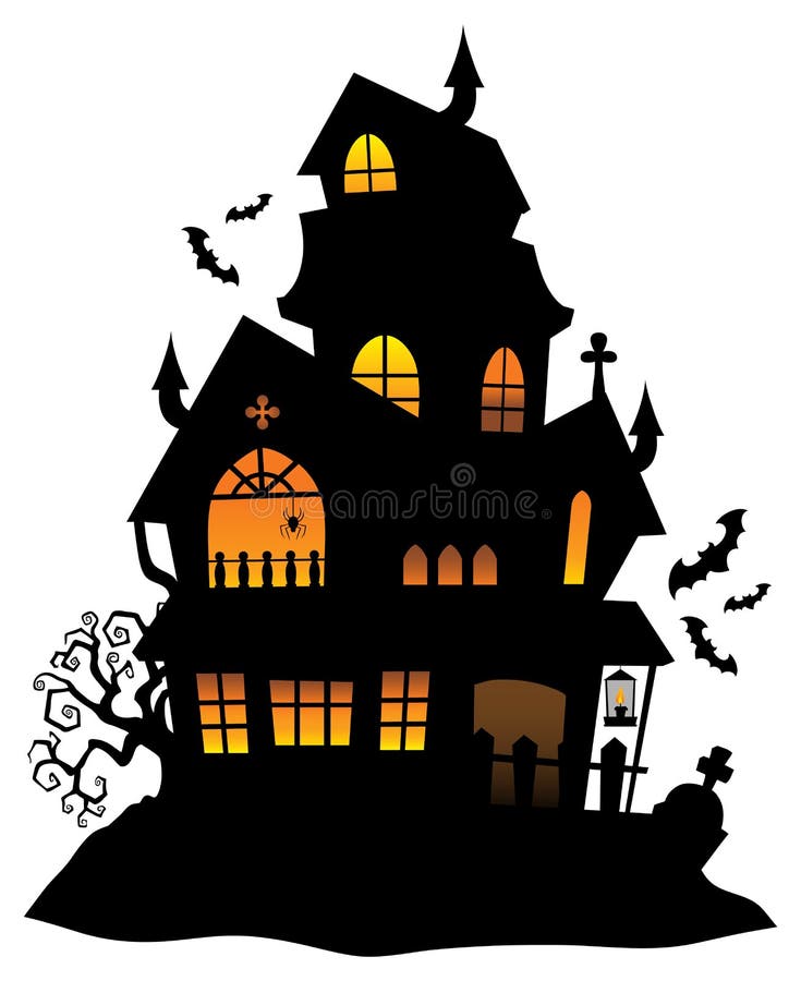 Haunted House Silhouette Theme Image 1 Stock Vector - Illustration of ...