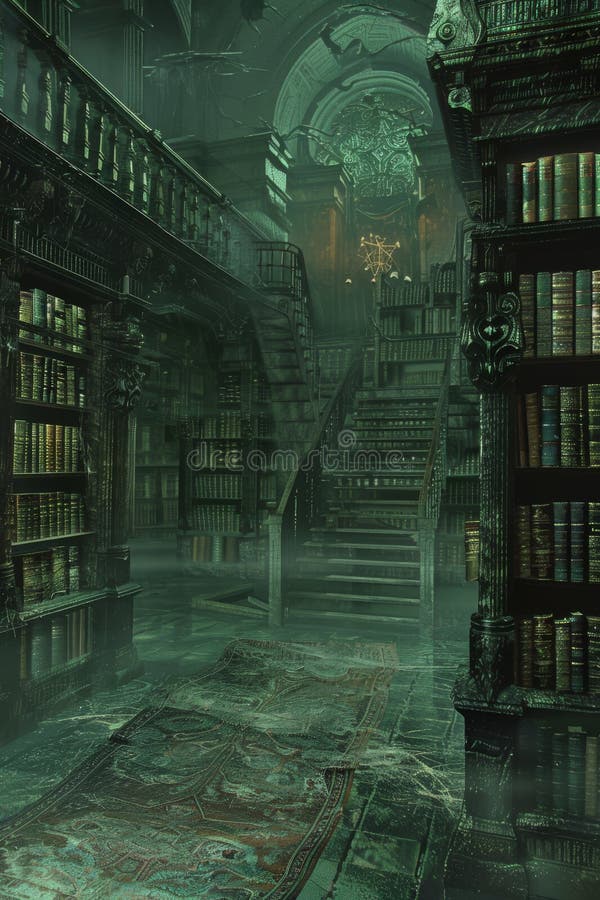 Haunted Library Layout Background Stock Illustration - Illustration of ...