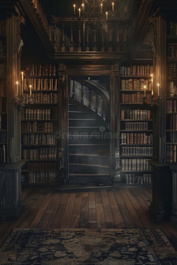 Haunted Library Layout Background Stock Illustration - Illustration of ...
