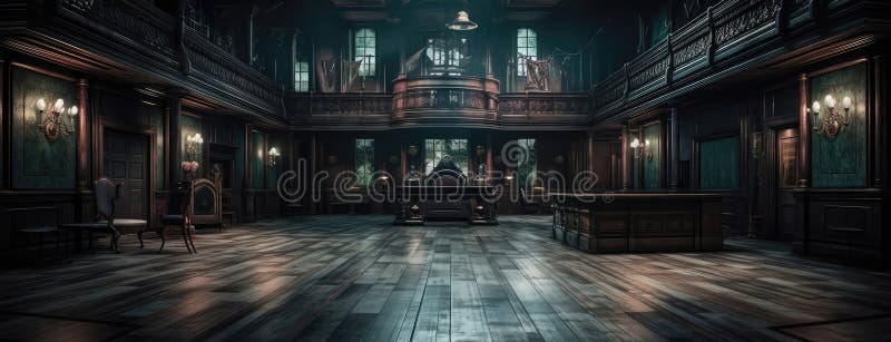 A Haunted Mansion with Creaky Floors Panoramic Background. Generative ...