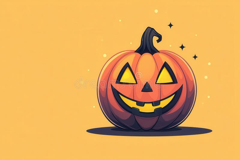 Haunted Mask Flat Design Front View Halloween Theme Cartoon Drawing ...