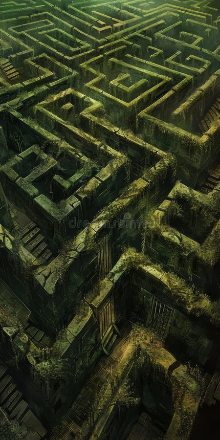 Haunted Maze Halloween Optical Illusion Stock Illustration ...