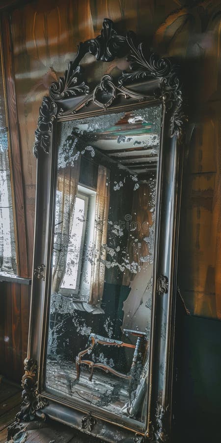 Haunted Mirror As Halloween Prop Stock Illustration - Illustration of ...