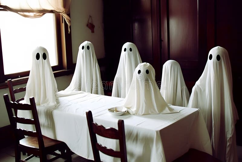 Haunted Old Castle with Ghost Family. Neural Network AI Generated Stock ...