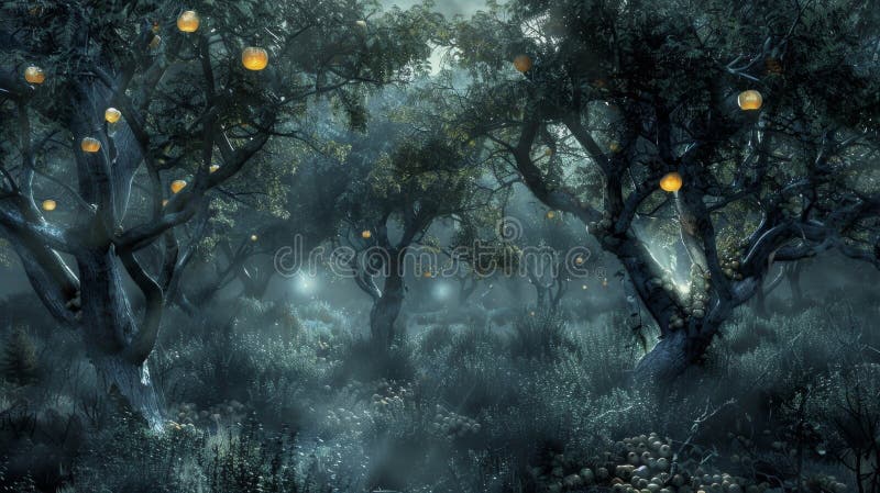 A Haunted Orchard Cursed by an Ancient Spirit. the Fruit upon the Trees ...