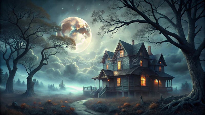 Haunted Forest Path Halloween Background Stock Image - Image of forest ...