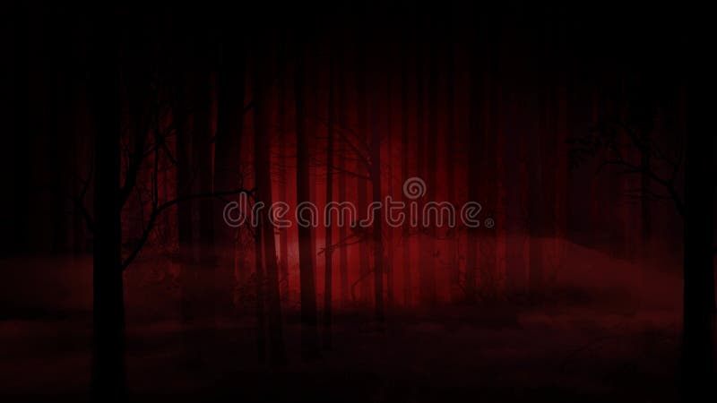Haunted Red Forest with Bats and Skeleton 4K Background Stock Footage ...